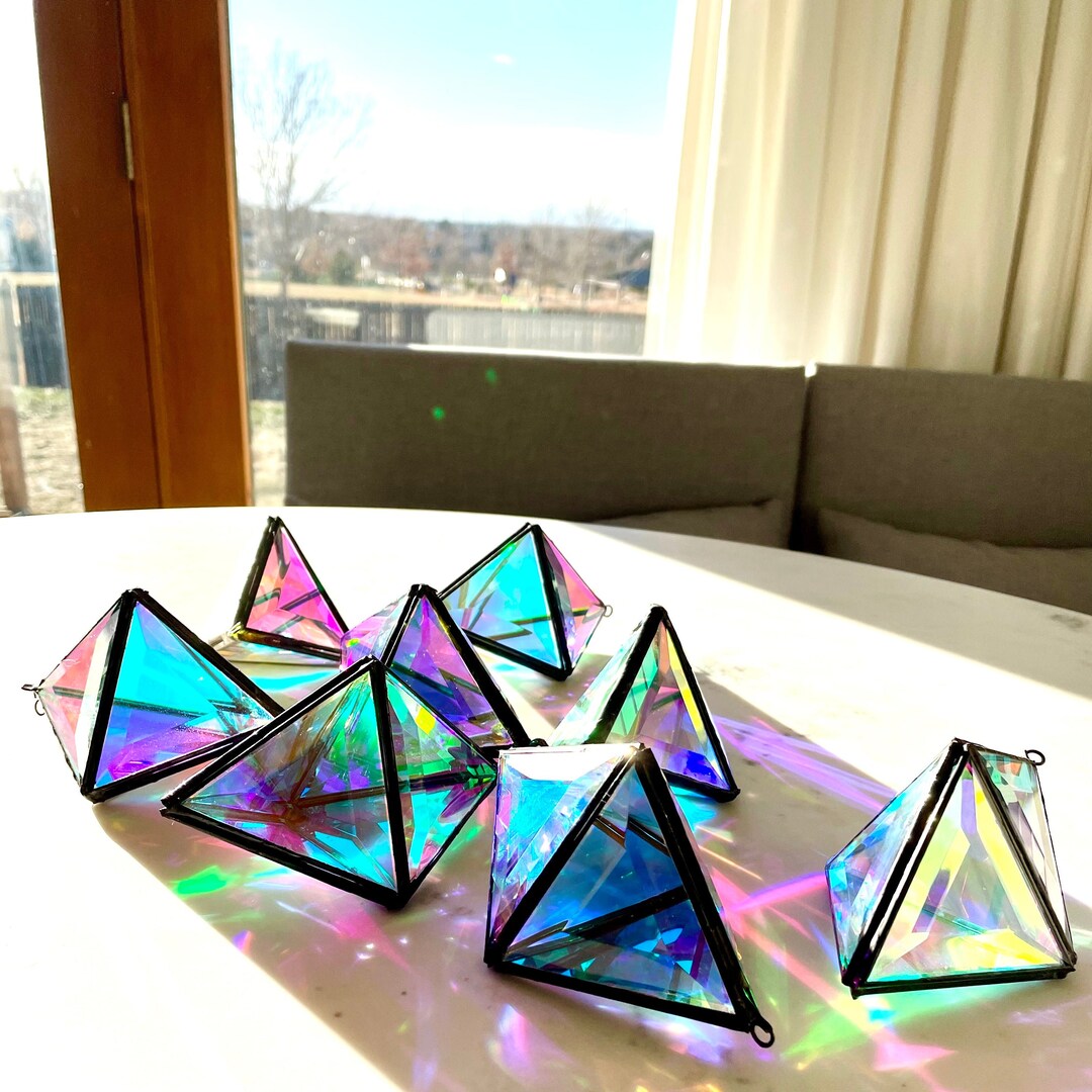 Stained Glass Sun Catcher Gem: Kaleidoscopic Rainbow Maker - Etsy