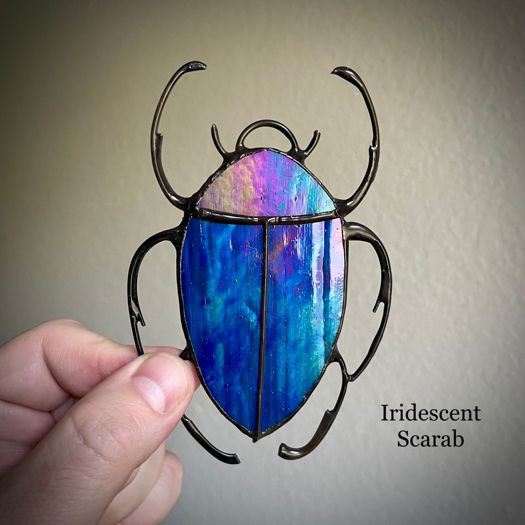 Tiffany Stained Glass Iridescent Egyptian Scarab - Scientific Wall ...