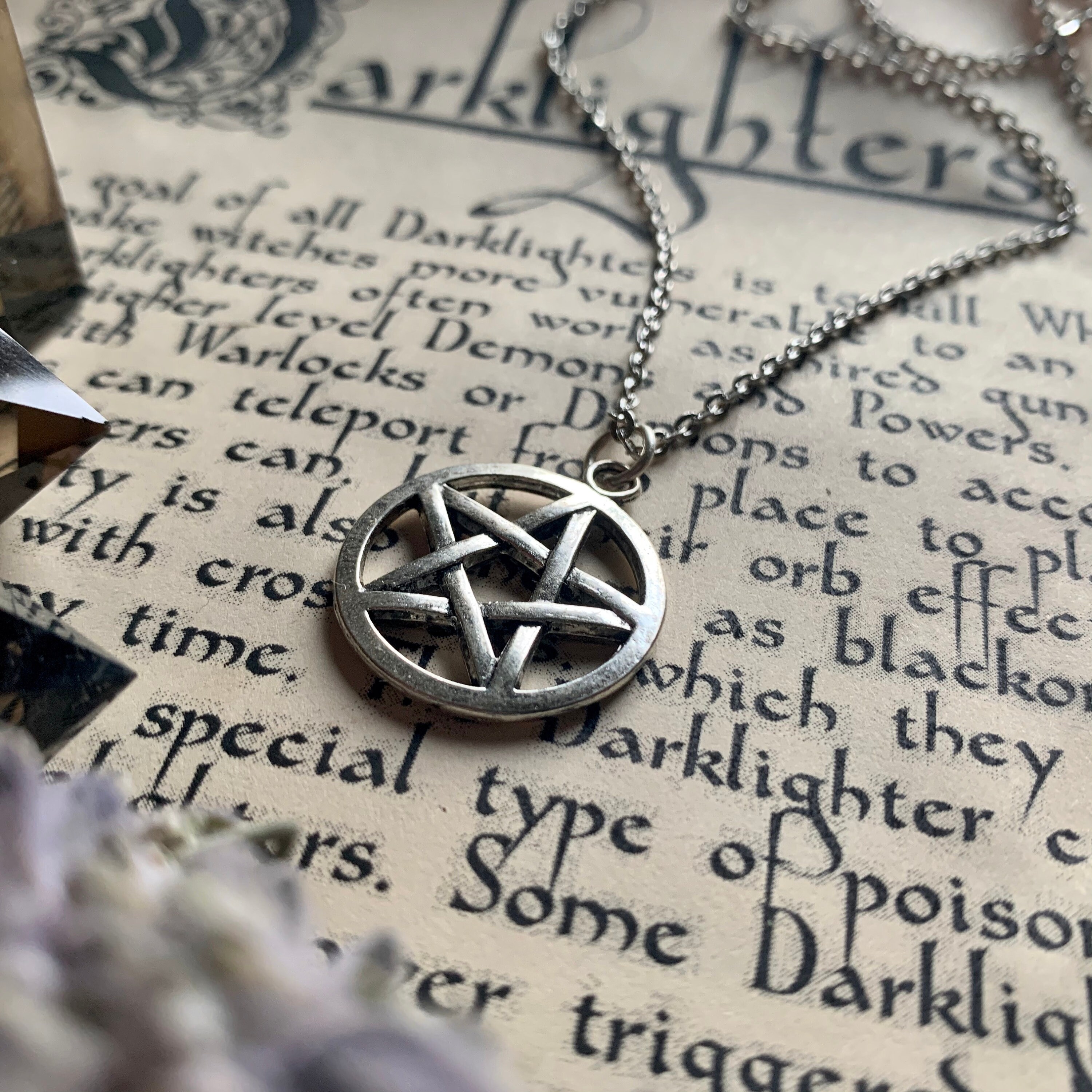 Silver Pentacle Necklace Silver Plated Wicca Medallion - Etsy