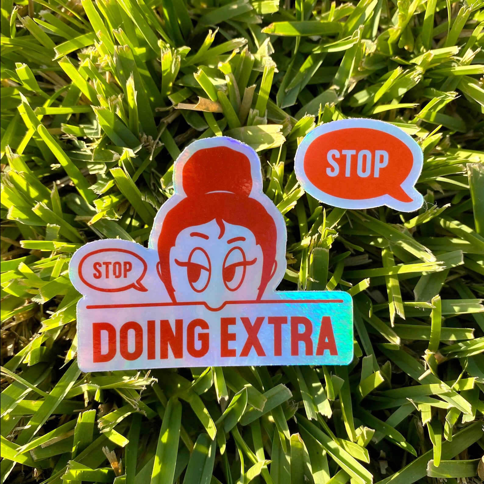 Holographic stop Doing Extra Sticker Combo Pack - Etsy