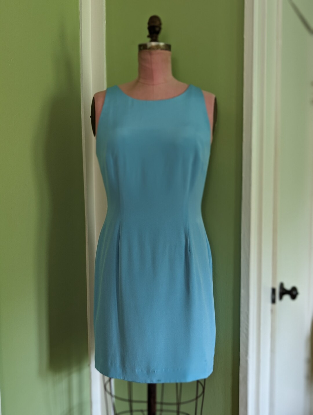 1990s Baby Blue Sheath Dress - Etsy