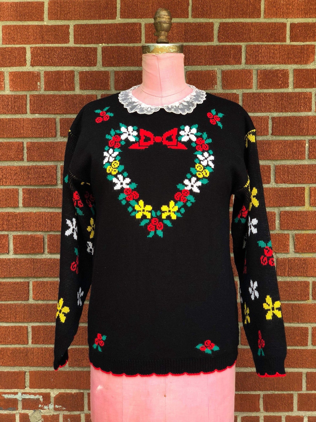 1970s Heart Sweater - Etsy