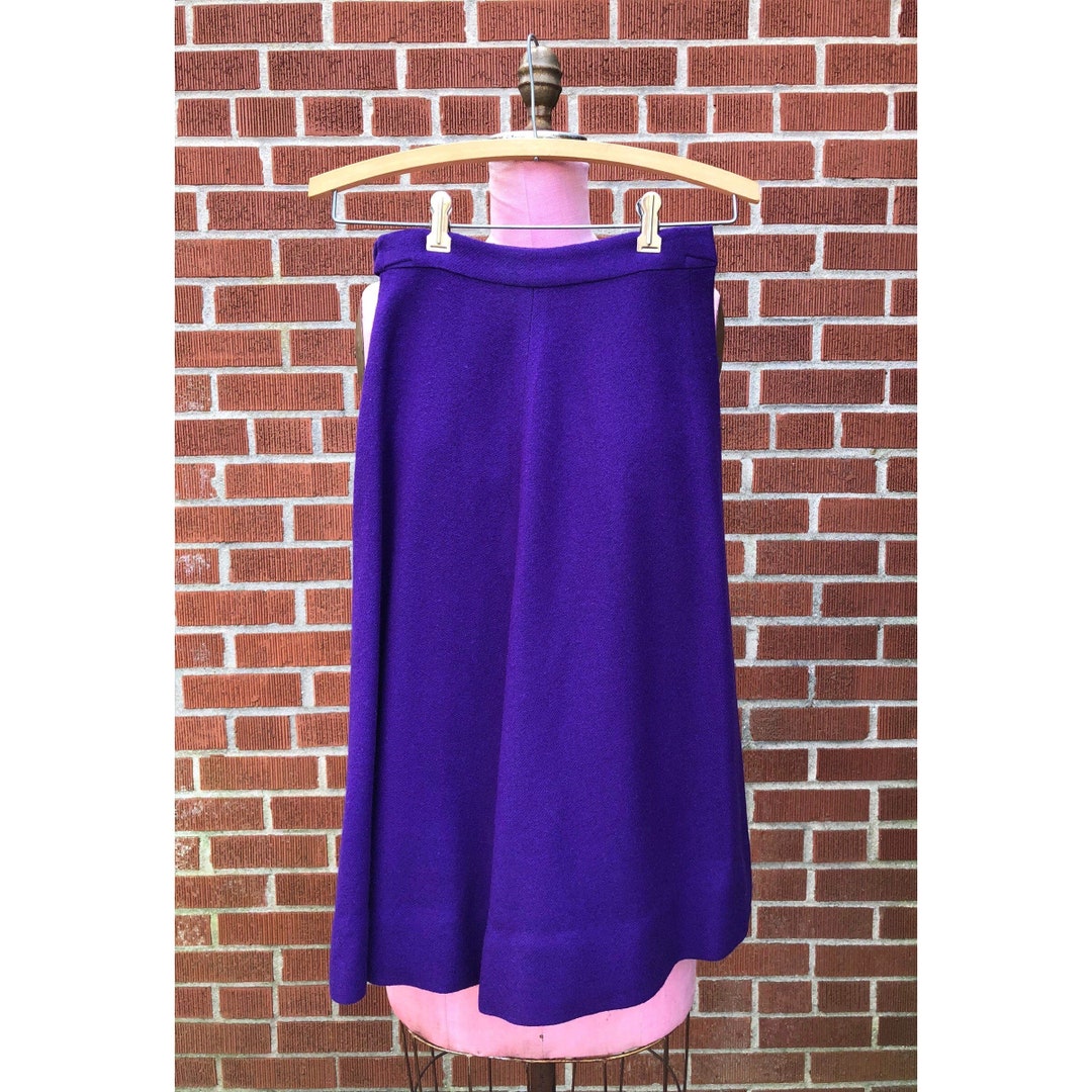 1960s Purple Wool Skirt - Etsy