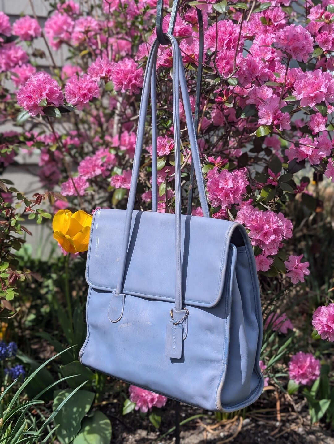 Rare Periwinkle Coach Flap Shopper 7301 - Etsy