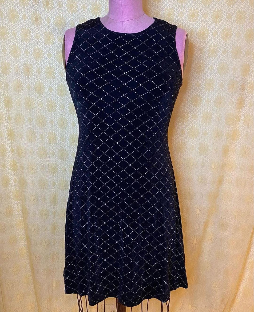 90s Black & Gold Dress - Etsy