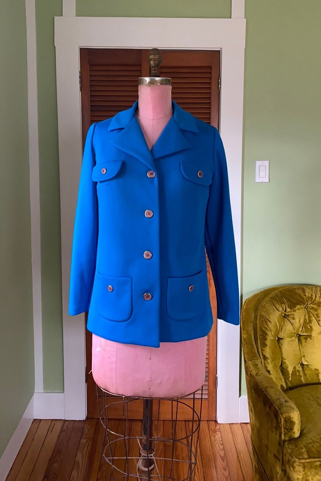 1970s Cerulean Blue Top - Etsy