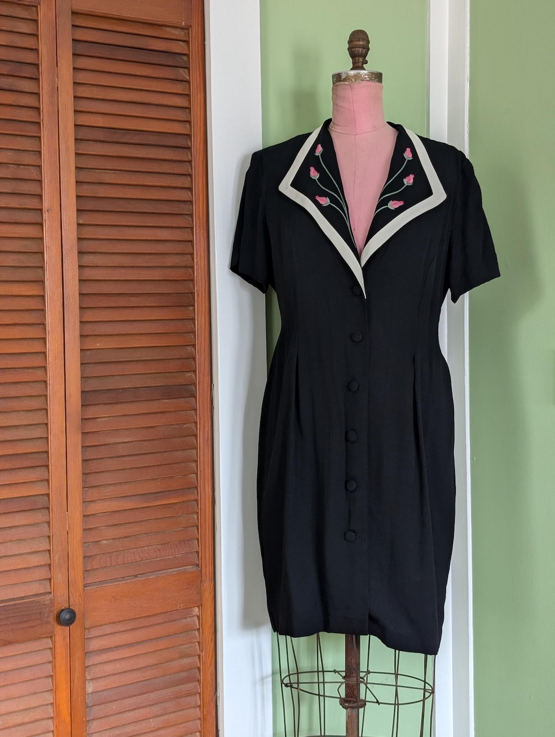 1990s Rose Dress - Etsy