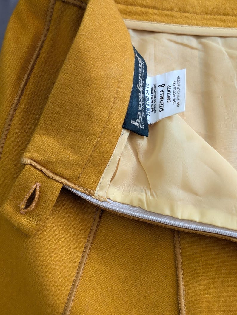 Vintage Mustard Yellow Skirt - Etsy