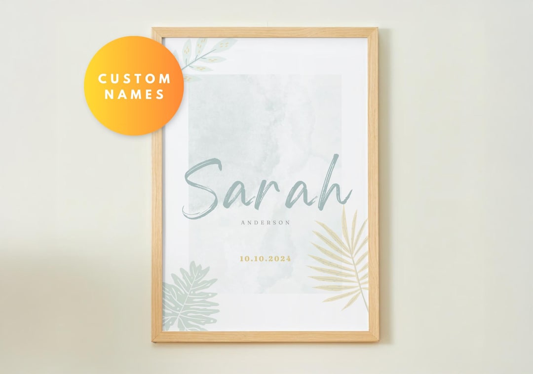 Custom Name Poster, Personalized Poster, Nursery, Name Poster, Digital ...