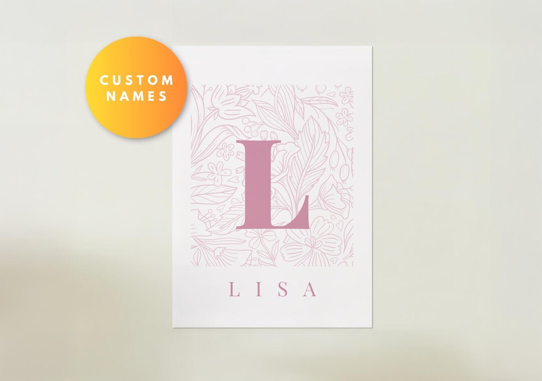 Personalized Initial Name Poster – Customizable Wall Art for Home Décor ...