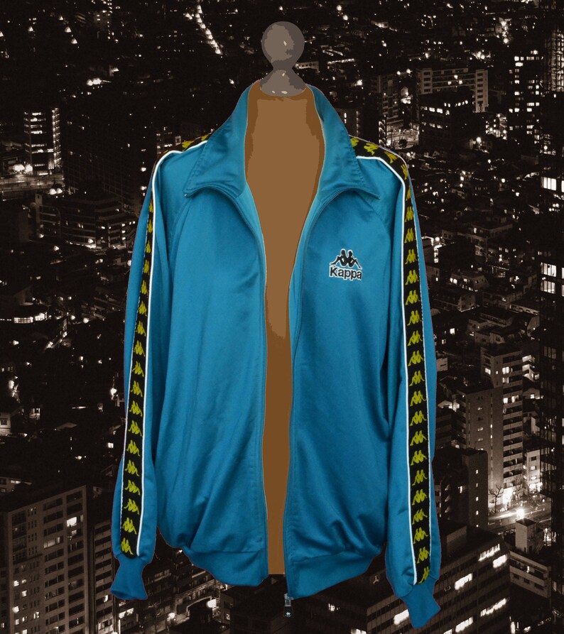 Kappa Teal/yellow Authentic Vintage 80s/90s Unisex Tracksuit Full Zip ...
