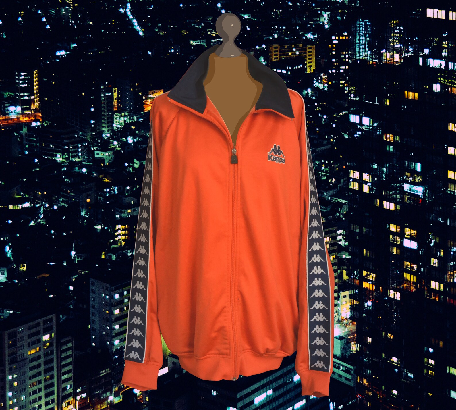Kappa Orange, Authentic Vintage 80s/90s Unisex Tracksuit Zip Kappa Logo ...