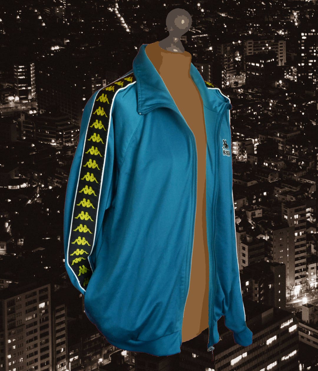 Kappa Teal/yellow Authentic Vintage 80s/90s Unisex Tracksuit Full Zip ...