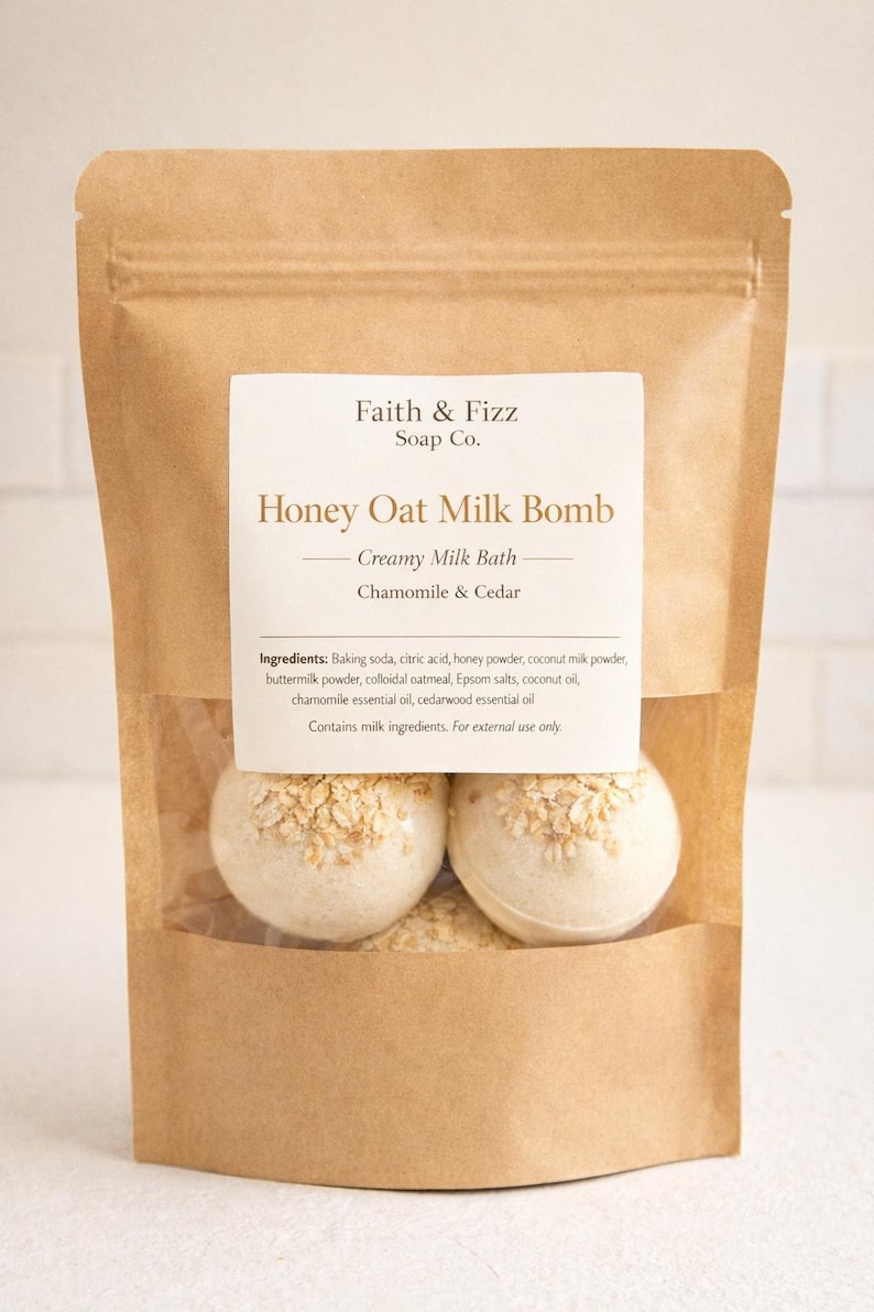 Honey Oat Milk Bath Bomb | Creamy Milk Bath With Oatmeal, Honey ...