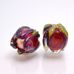 Red Rose Jewelry Art Glass Bead Handmade Floral Making Jewelry Set ...