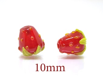 Red Lampwork Strawberry Berry Glass Beads Lampwork Berries - Etsy