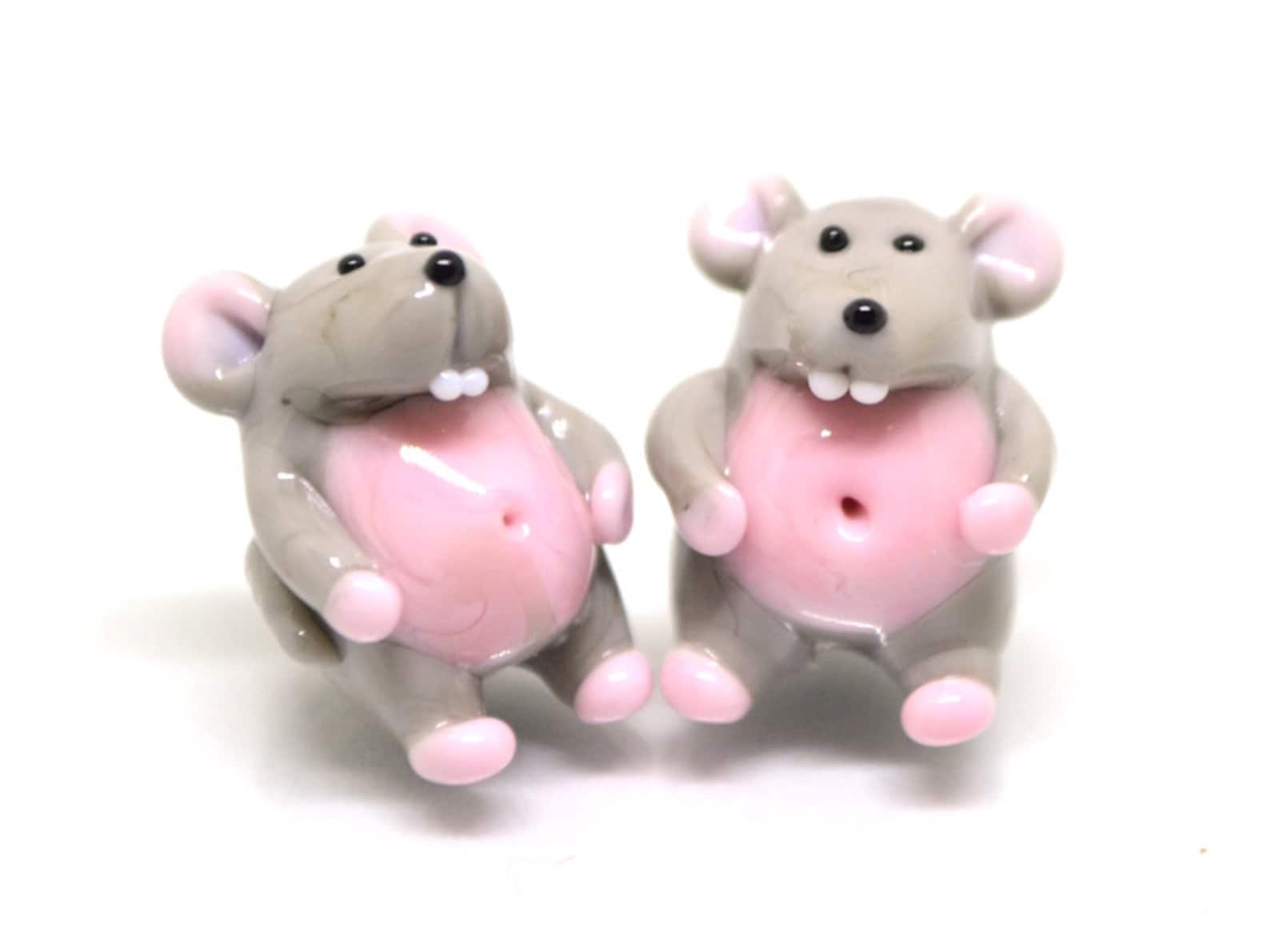 Glass Rat beads Rat pendant charm Tiny mouse bead Jewelry | Etsy