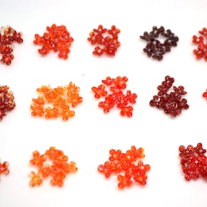 Red Small Flower Beads, 14 Shades of Red Flowers for Headband, Red Tiny ...