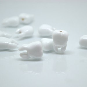 Glass Tooth Beads - Dentist Gift- Teeth Beads - Dentist Beads Funny ...