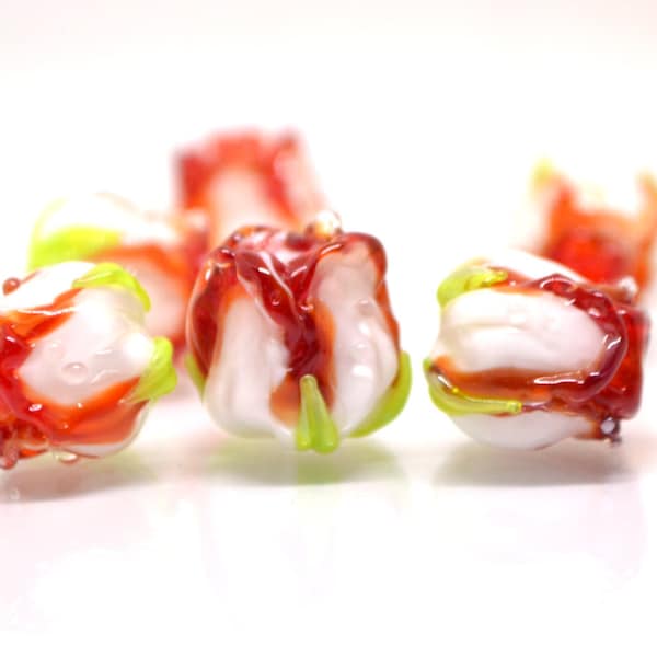 Rose Lampwork Beads - Etsy