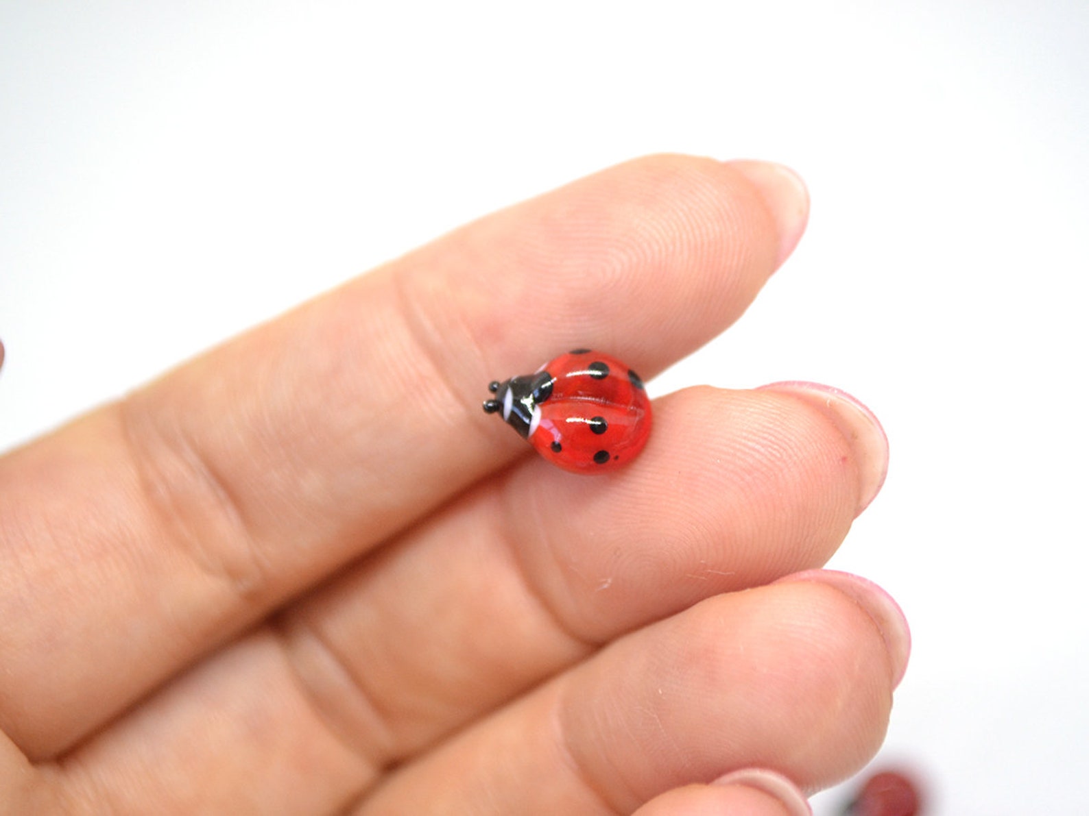 Lampwork Ladybug Beads Glass Ladybug Half-drilled Beads - Etsy
