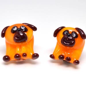 Tiny Glass Dog Pendant Charm Tiny Dog Earrings Jewelry Making Dog Kid ...