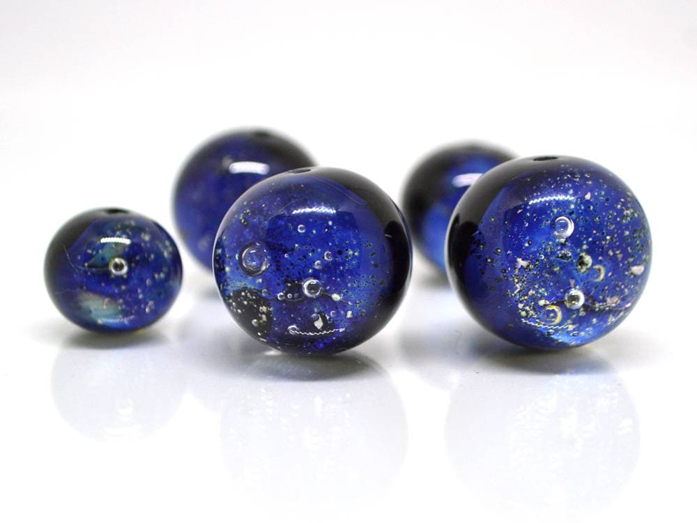 Blue Space Beads Galaxy Jewelry Diy Project Blue Nebula Necklace Space ...