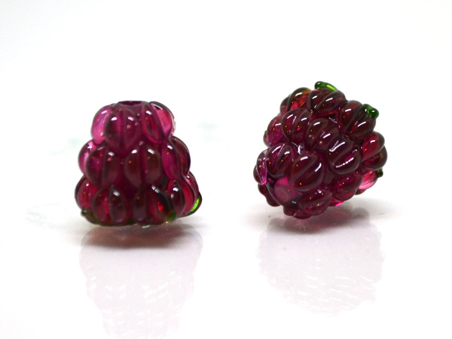 Dark Fuchsia Lampwork Raspberry Frost Glass Berry Glass - Etsy