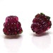 Dark Fuchsia Lampwork Raspberry, Frost Glass Berry, Glass Raspberries ...
