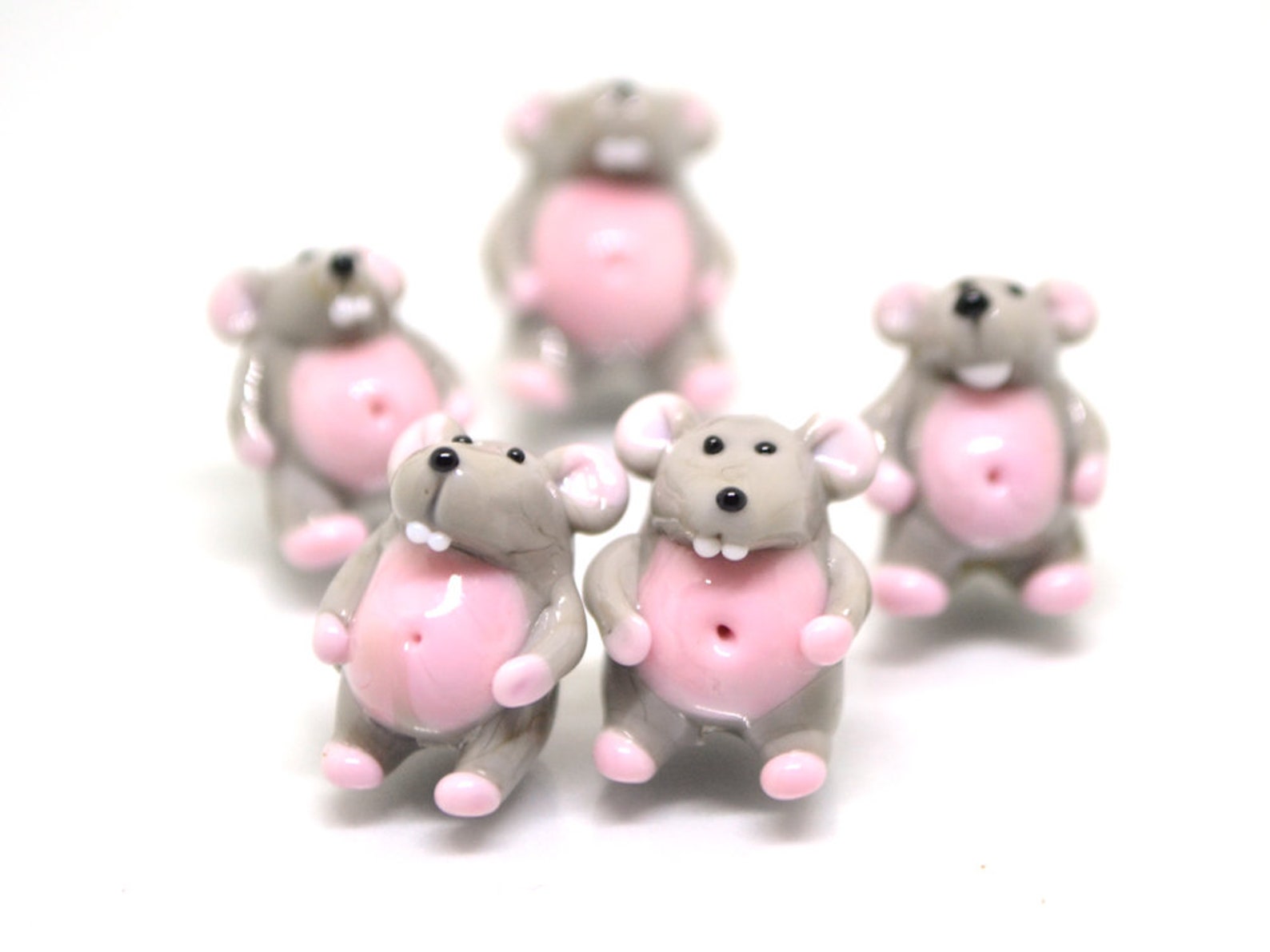 Glass Rat Beads Rat Pendant Charm Tiny Mouse Bead Jewelry - Etsy