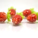 Red Lampwork Strawberry, Berry Glass Beads, Lampwork Berries, Berry ...