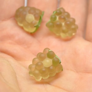 Lampwork Yellow Raspberry, Frost Glass Berries, Lampwork Berry ...