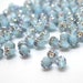 Very Small 7mm Pale Blue and Silver Flower Glass Beads, Tiny Flower ...