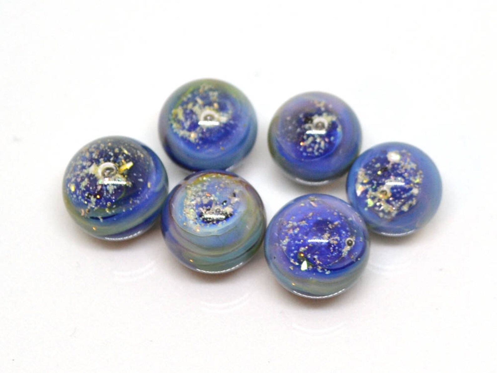 Space Lampwork Beads Half-drilled Beads Galaxy Beads for Earrings ...