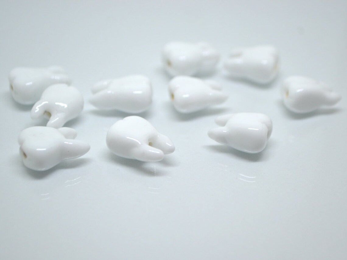 Glass tooth beads Dentist gift Teeth beads Dentist beads | Etsy