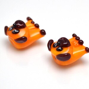 Tiny Glass Dog Pendant Charm Tiny Dog Earrings Jewelry Making Dog Kid ...