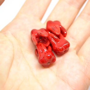 Red Tooth Beads, Red Molar Beads, Glass Root Tooth Beads, Dentist Gift ...