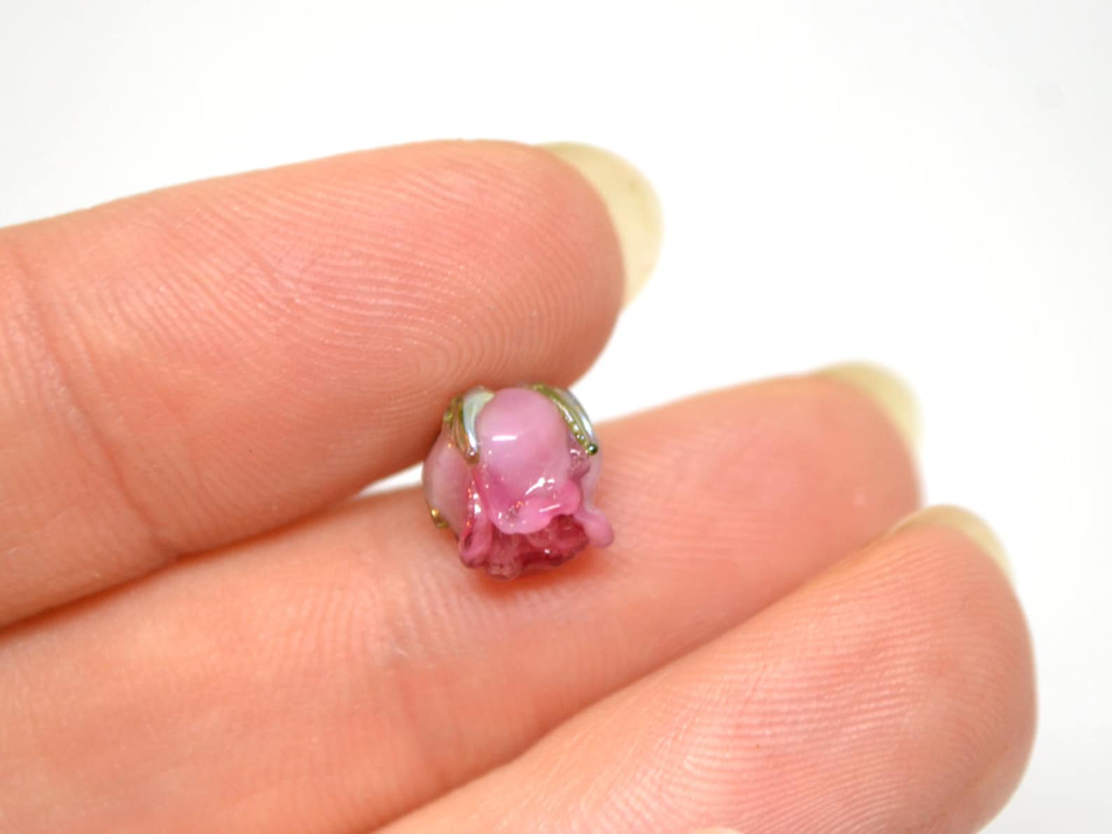Pink Wine 8mm Rosebud Beads Pink Floral Lampwork Rose Beads - Etsy