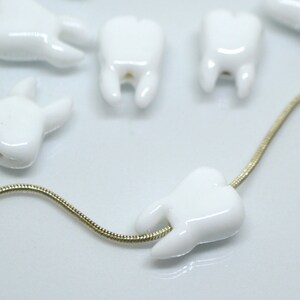 Glass Tooth Beads - Dentist Gift- Teeth Beads - Dentist Beads Funny ...