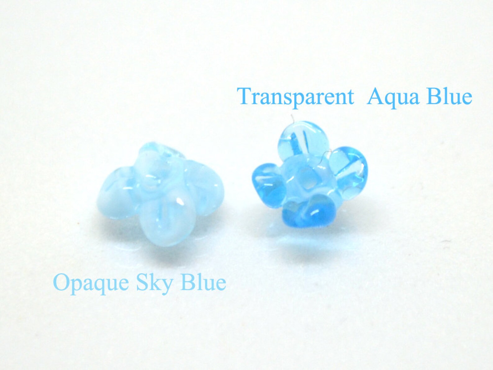 Blue Flower Beads Aqua Blue Sky Beads Mini Flower Beads Small | Etsy