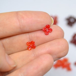 Red Small Flower Beads, 14 Shades of Red Flowers for Headband, Red Tiny ...