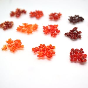 Red Small Flower Beads, 14 Shades of Red Flowers for Headband, Red Tiny ...