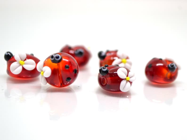 Lampwork Ladybug Beads Glass Ladybug Beads Red Ladybug | Etsy