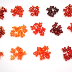 Red Small Flower Beads, 14 Shades of Red Flowers for Headband, Red Tiny ...