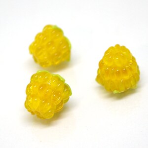 Yellow Glass Raspberry, Gloss Lampwork Berries, Yellow Lampwork Berry ...