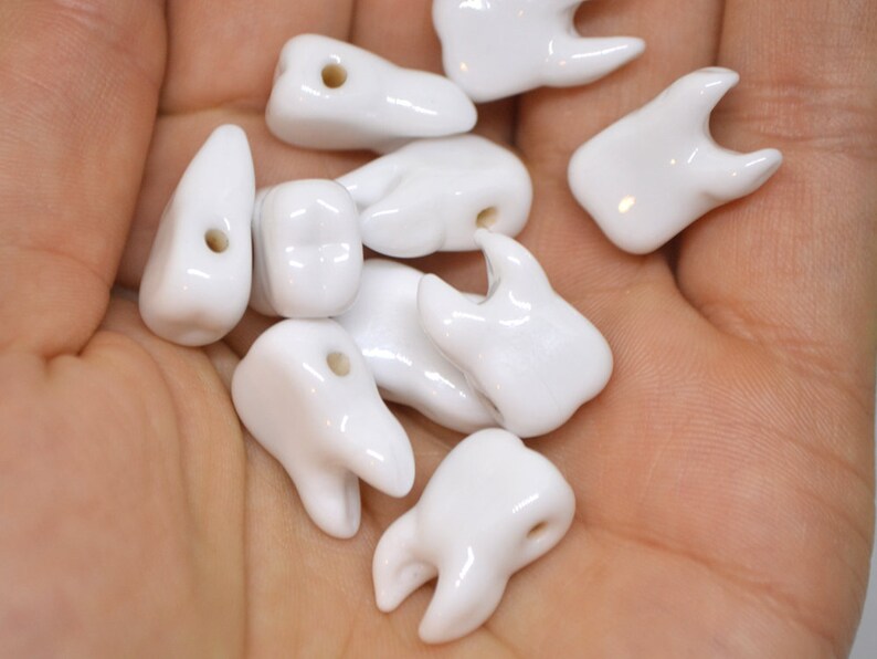 Glass Tooth Beads Horizontal Hole Dentist Gift Human Teeth - Etsy