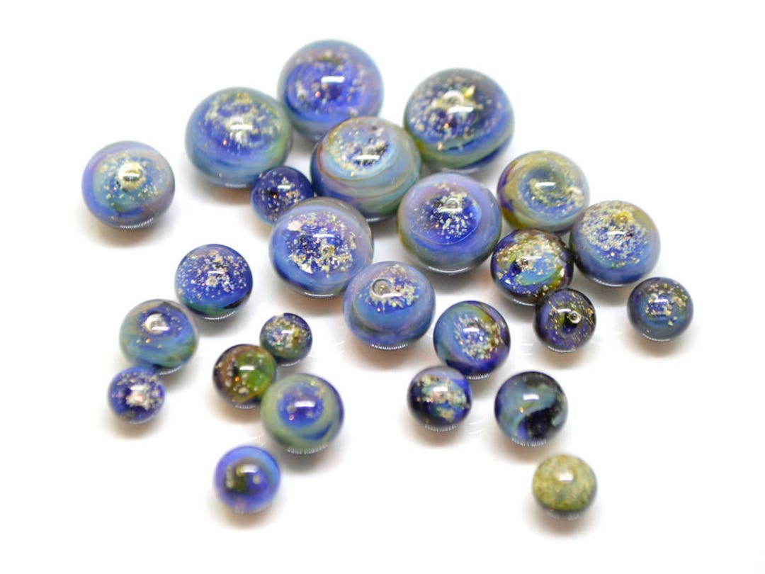 Space Lampwork Beads Half-drilled Beads Galaxy Beads for Earrings ...