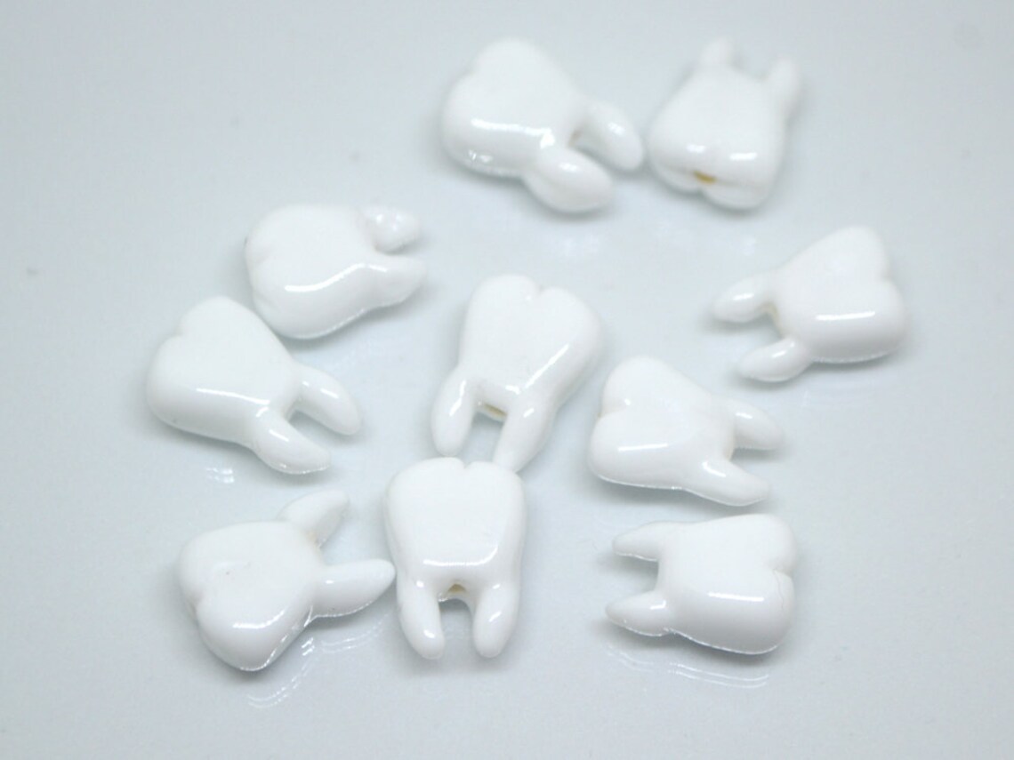 Glass tooth beads Dentist gift Teeth beads Dentist beads | Etsy
