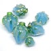 Powder Blue Glass Beads, Handmade Glass Beads, Lampwork Flower Beads ...
