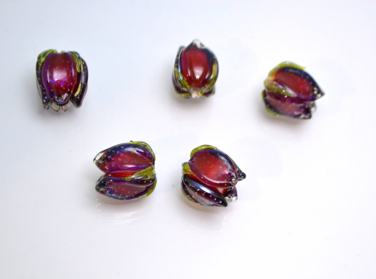 Red Rose Jewelry Art Glass Bead Handmade Floral Making Jewelry - Etsy
